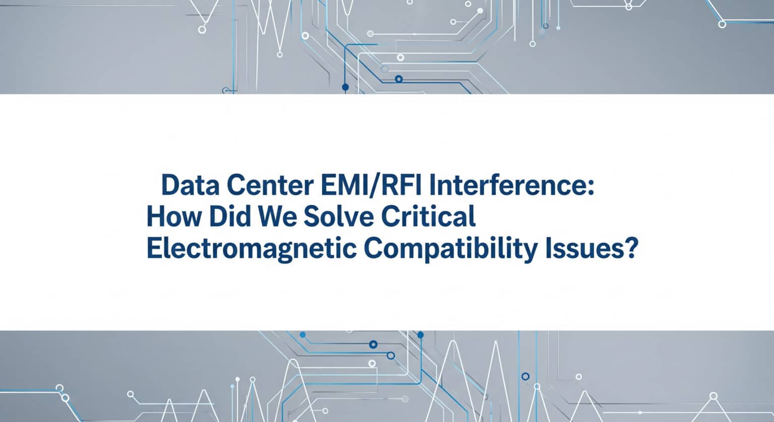 Data Center EMI/RFI Interference: How Did We Solve Critical ...