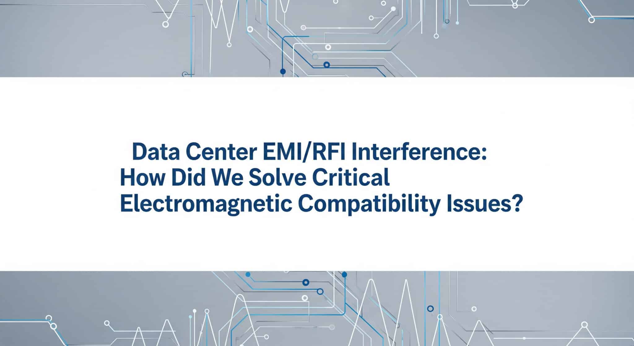 Data Center EMI/RFI Interference: How Did We Solve Critical ...